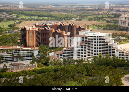 Aerial view of Disney Aulani Hotel and Resort located in Honolulu ...