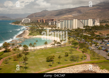Aerial view of Disney Aulani Hotel and Resort located in Honolulu ...