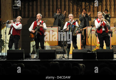 Austrian folk music group 'Die Klostertaler' live at the 10th Schlager ...