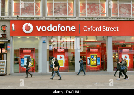 Oxford Street Vodafone mobile phone cellphone store shop front with ...