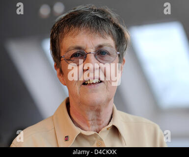 British writer Janet Foxley poses during a reading of her book 'Muncle ...