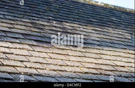 Traditional Welsh Slate Roof Slates quality thick Wales Stock Photo - Alamy