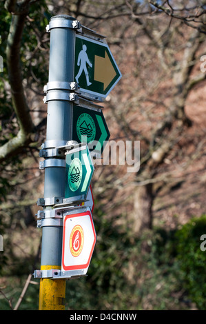 North Wales coast footpath sign Stock Photo - Alamy