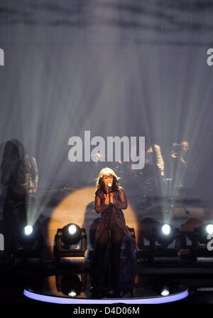 Carolin Fortenbacher performs her song 'Hinterm Ozean' during the dress ...