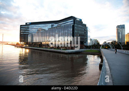 Twilight sunset image of the ANZ bank headquarters from the Webb Bridge ...