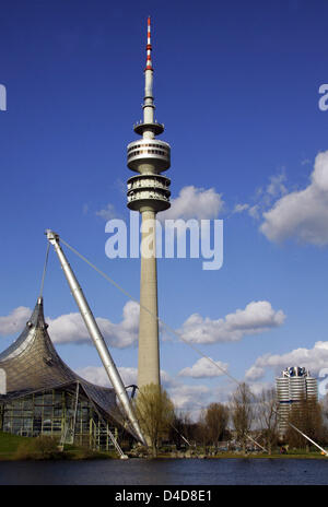 The 'Olympiaturm', Munich's television tower depicted in Munich, Germany, 18 March 2008. Photo ...