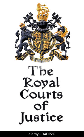 Royal Courts of Justice coat of arms and crest the Strand London Stock ...