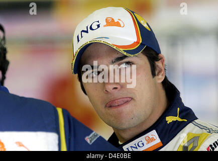Brazilian driver Nelson Piquet during an interview before the race ...