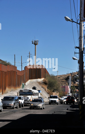 Surveillance cameras in Nogales, Arizona, USA, monitor the border with ...