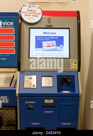Automated Postal Center self service kiosks at a post office. a ...
