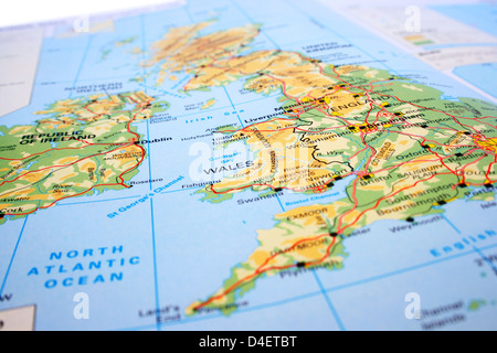 Green gradient map of United Kingdom isolated on a white background ...