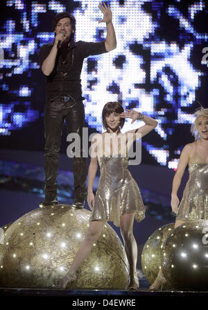 Singer Ruslan Alehno, who is representing Belarus, performs during the ...