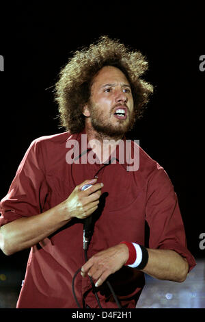 Zack de la Rocha, lead singer of rock band 'Rage against the machine ...