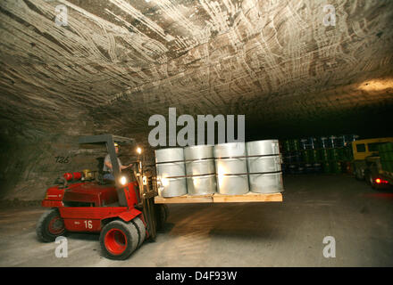 A staff member of the subsurface hazardous waste repository Herfa ...