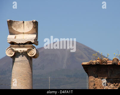 Roman sundial on top of the Ionic column on the left hand side of the ...
