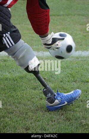 A friendly match of disabled soccer players from Switzerland and Stock ...