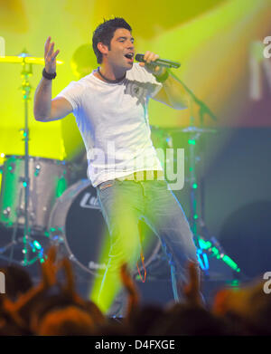 Sascha Pierro, singer of German band 'Marquess' performs the song 'La ...