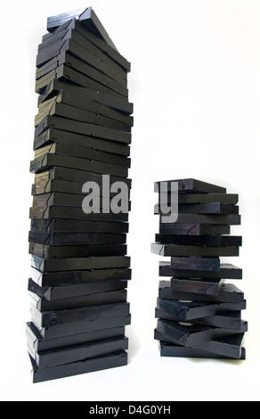 Pile of used VHS video tapes now defunct UK Stock Photo - Alamy
