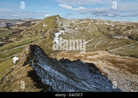 View from summit of Chrome Hill a limestone reef knoll near Longnor in ...