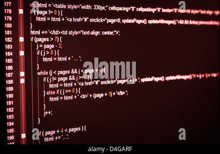 Program code on a monitor. Computer code, hacker. Software developer ...