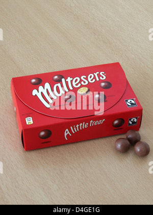 Box of Maltesers on a Wooden Background Stock Photo - Alamy