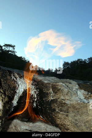 Burning gas vents, Chimeras, Mount Chimaera, Olympos, Turkey, Western ...