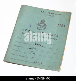 Royal Air Force RAF Form 414 Pilots Flying Log book. Gold embossed on ...