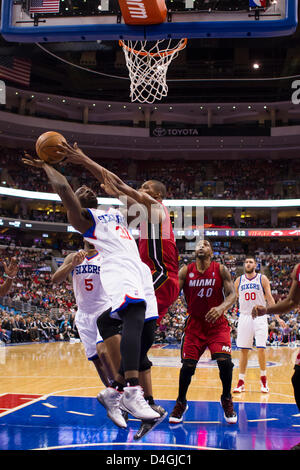 Philadelphia, Pennsylvania, USA. 13th March 2013. Miami Heat point ...