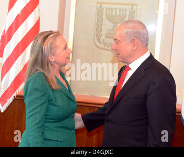 Secretary Clinton Meets With Israeli Prime Minister Netanyahu Stock ...
