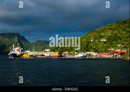 Pago Pago Harbor in Tutuila Island, American Samoa, South Pacific Stock ...