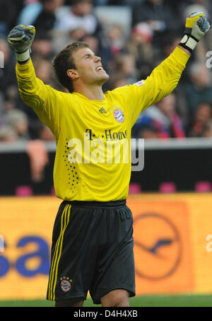 New Bayern goalkeeper Michael Rensing is pictured during a friendly ...