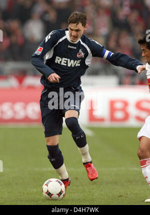 Cologne?s Milivoje Novakovic seen in action during the Bundesliga ...