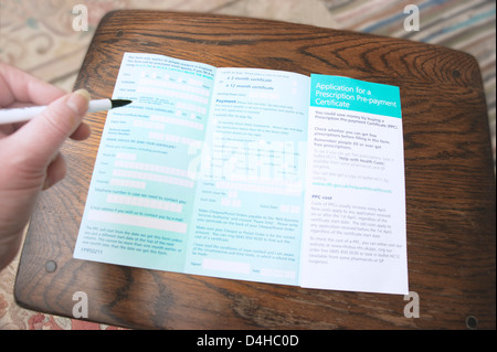 NHS pre-payment prescription charge card with a prescription in the ...
