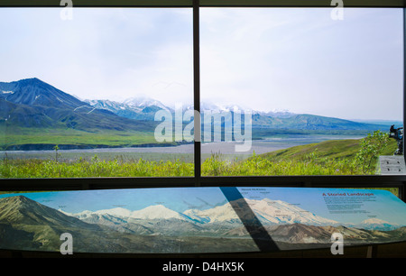 Mount Denali (McKinley) topographic map displayed inside the Eielson ...