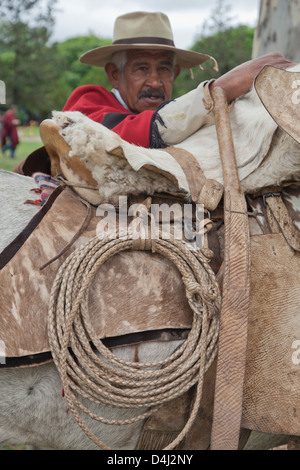 Parade of gauchos in traditional costumes in Salta, Argentina, South ...