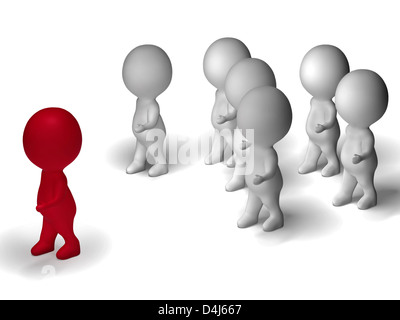 Leading 3d Characters Shows Command And Leadership Stock Photo - Alamy