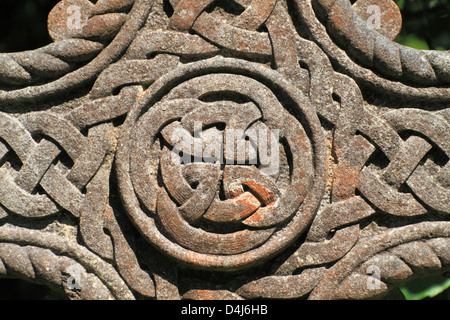 Fine detailed carved stone masonry on a Celtic Cross in County Limerick ...
