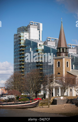 St Mary's Church and Montevetro Building in Battersea London United ...