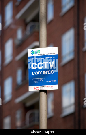 CCTV Camera Sign on housing estate, london, uk Stock Photo - Alamy