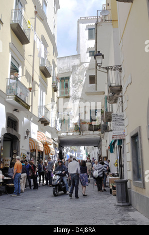 A busy narrow street in Amalfi, Italy Stock Photo - Alamy