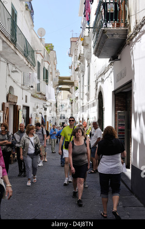 A busy narrow street in Amalfi, Italy Stock Photo - Alamy