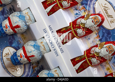 Lindt Santa milk chocolate Father Christmas and Lindt milk chocolate ...