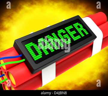 Beware Dynamite Sign Means Caution Or Warning Stock Photo - Alamy