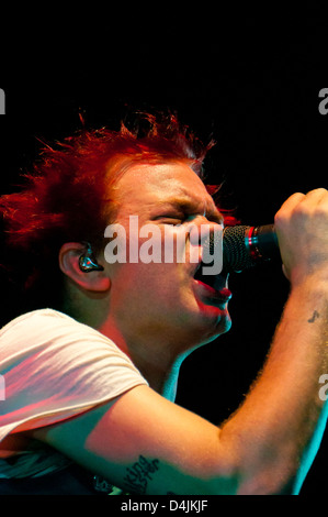 Lead singer and guitarist Deryck Whibley from the band Sum 41 ...