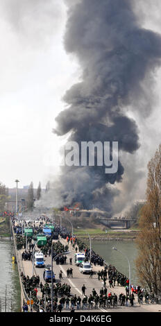 Riots break out at the 2009 NATO Summit in Strasbourg, France, 04 April ...