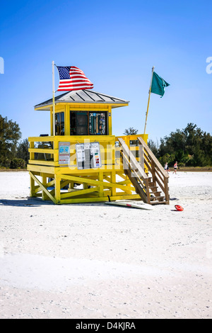 Siesta Key beach lifeguard staton Florida Stock Photo - Alamy