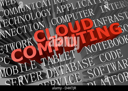 Cloud computing concept. 3D rendered illustration Stock Photo - Alamy