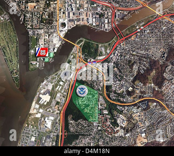 A map showing the locations of various military batteries around ...