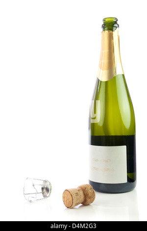 empty bottle of champaign isolated on white background. empty bottle of ...