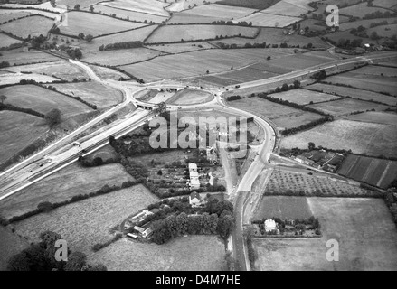 Aerial view of M5 motorway under construction at Junction 5 near ...